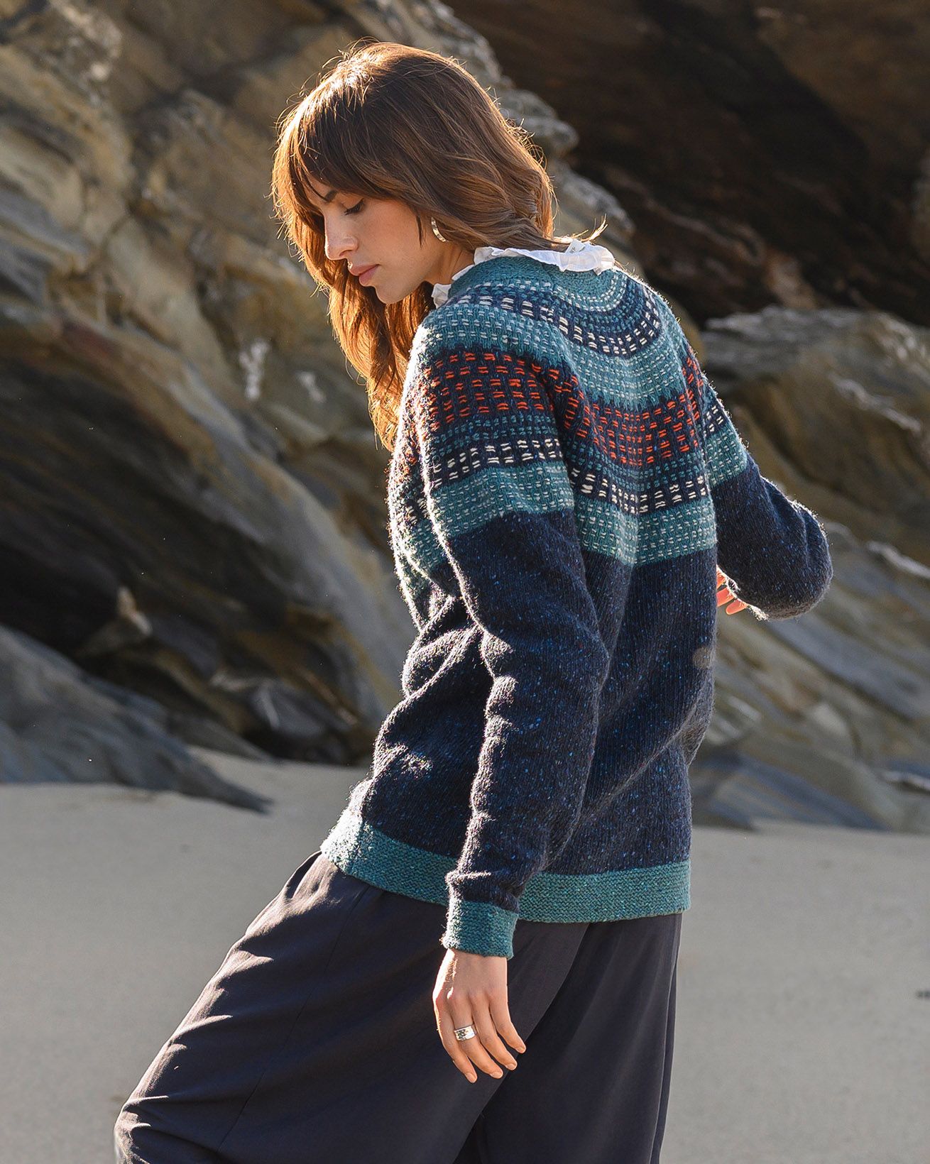 Float Stitch Yoke Donegal Jumper