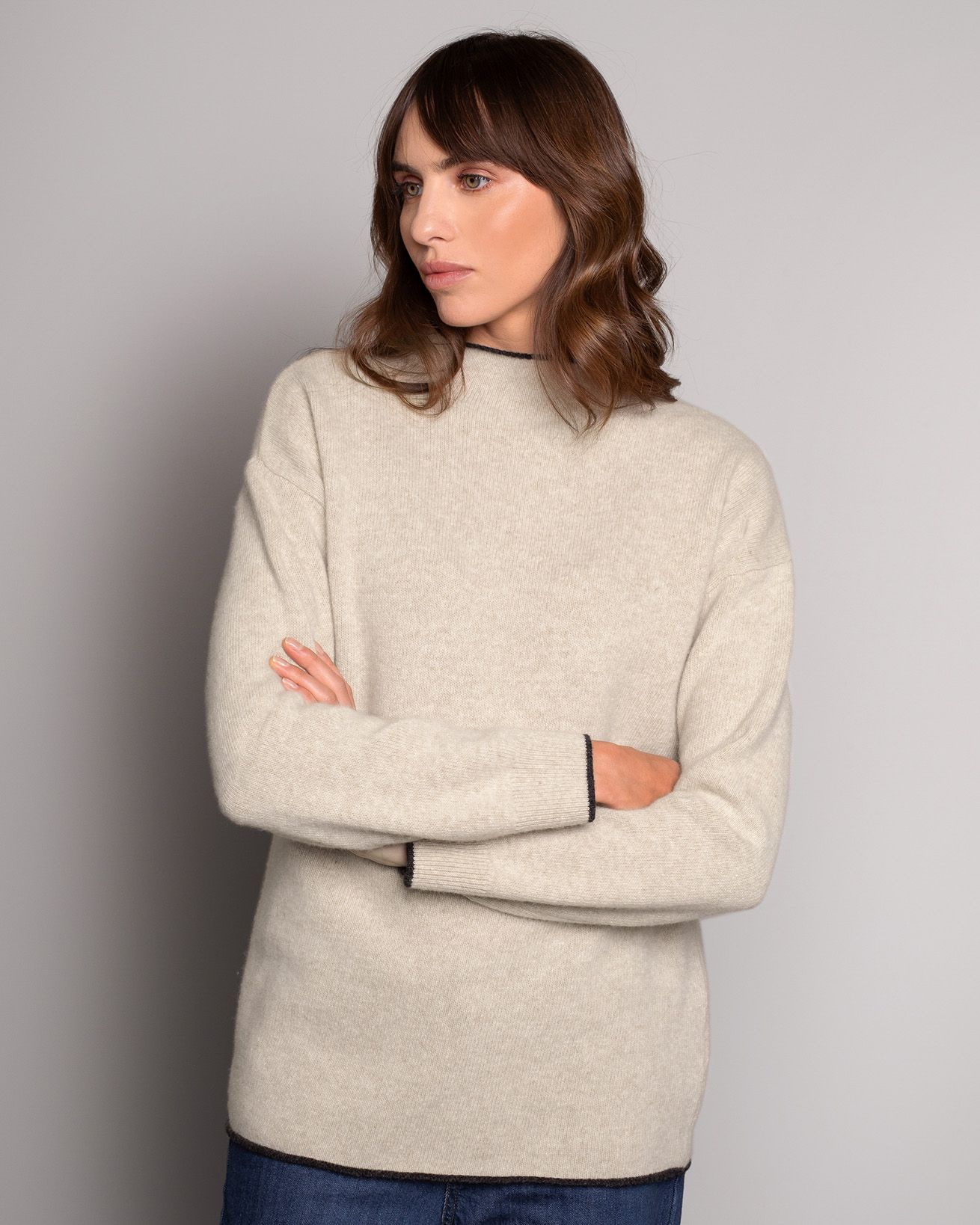 Felted Funnel Neck Jumper