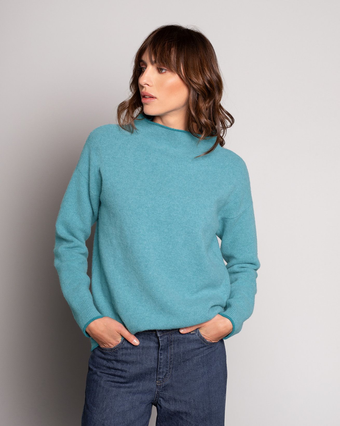 Felted Funnel Neck Jumper