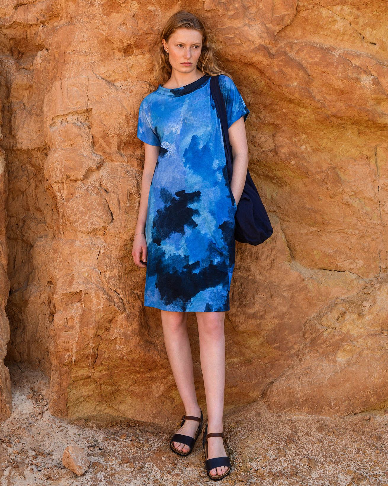 Organic Cotton Collared Knee Length Dress