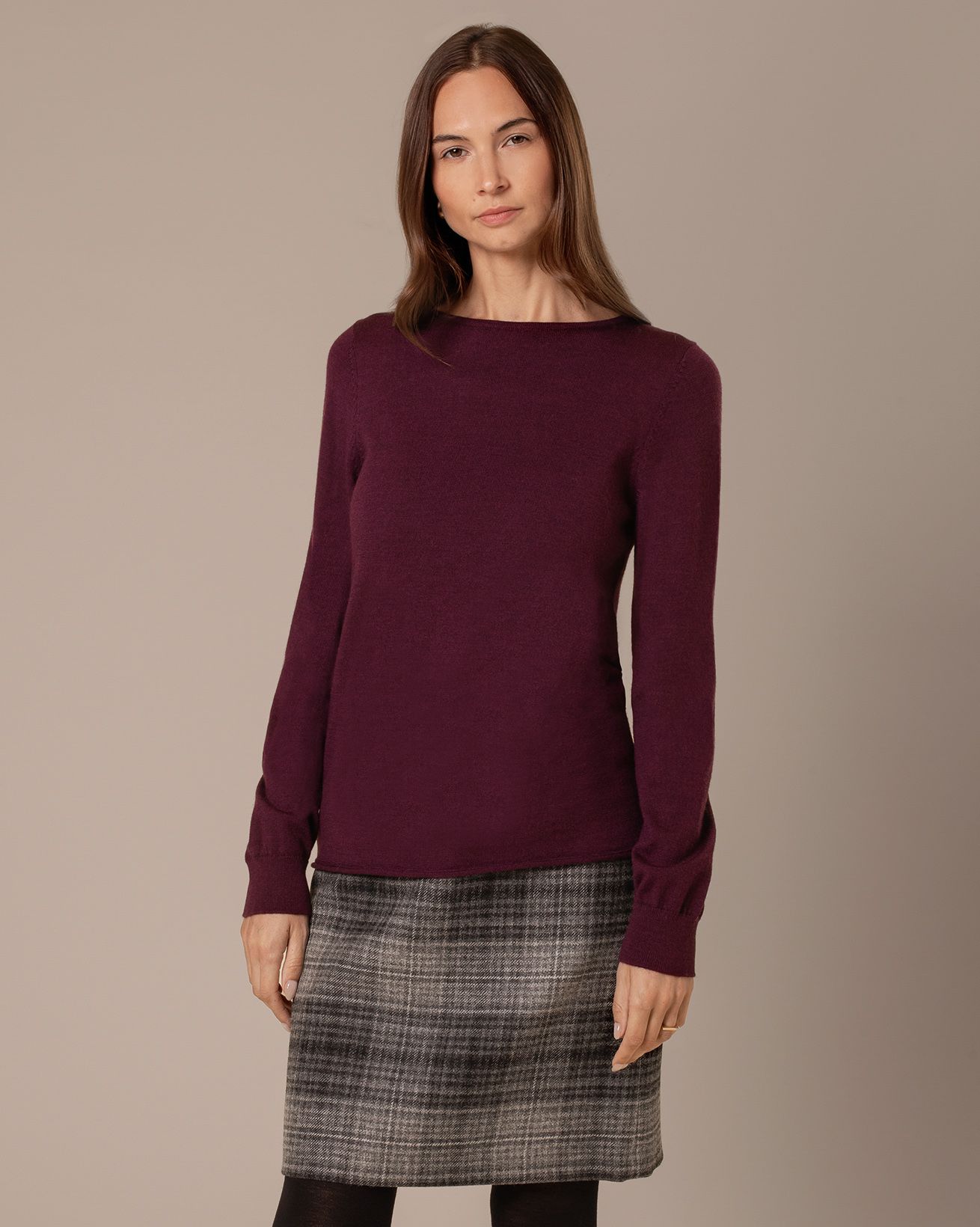 Merino Fine Knit Boat Neck Jumper