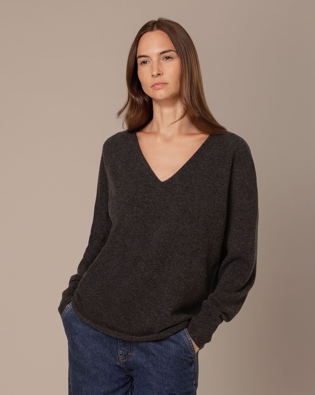 Supersoft Slouch V Neck Jumper