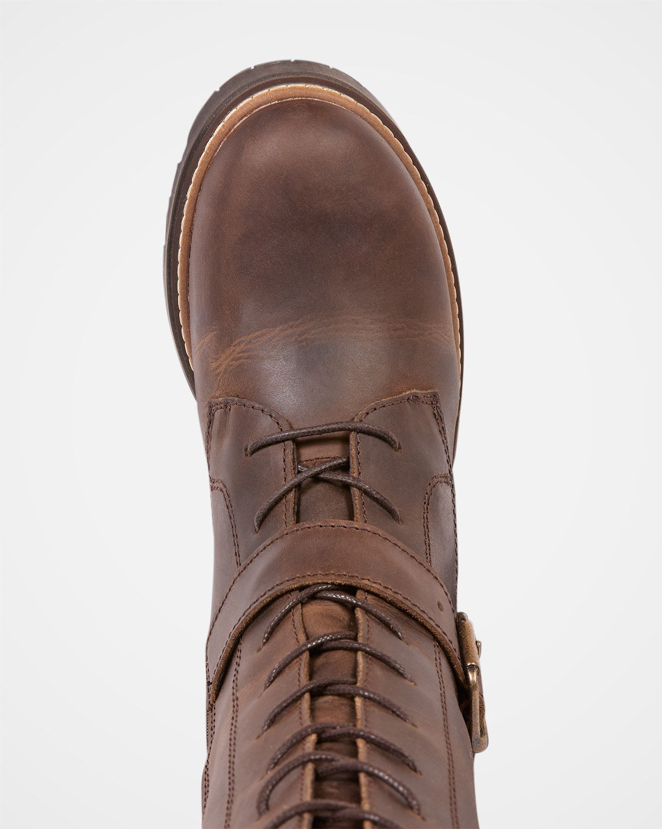 Knee High Strap Detail Lace Up Boots
