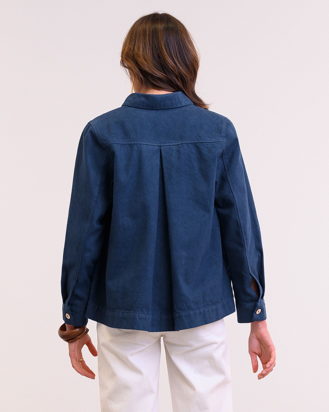 Organic Cotton Twill Pleat Back Jacket