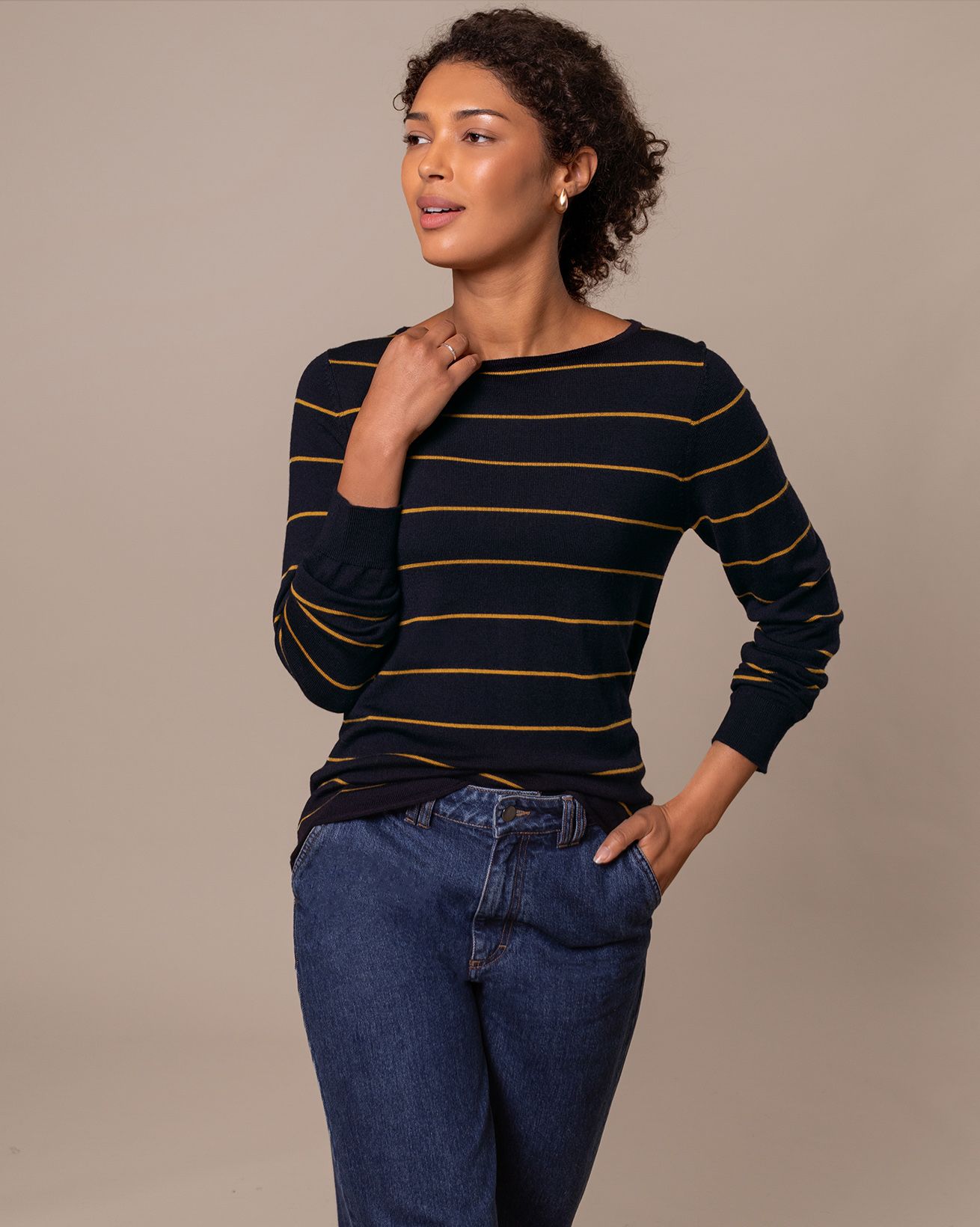 Merino Fine Knit Boat Neck Jumper