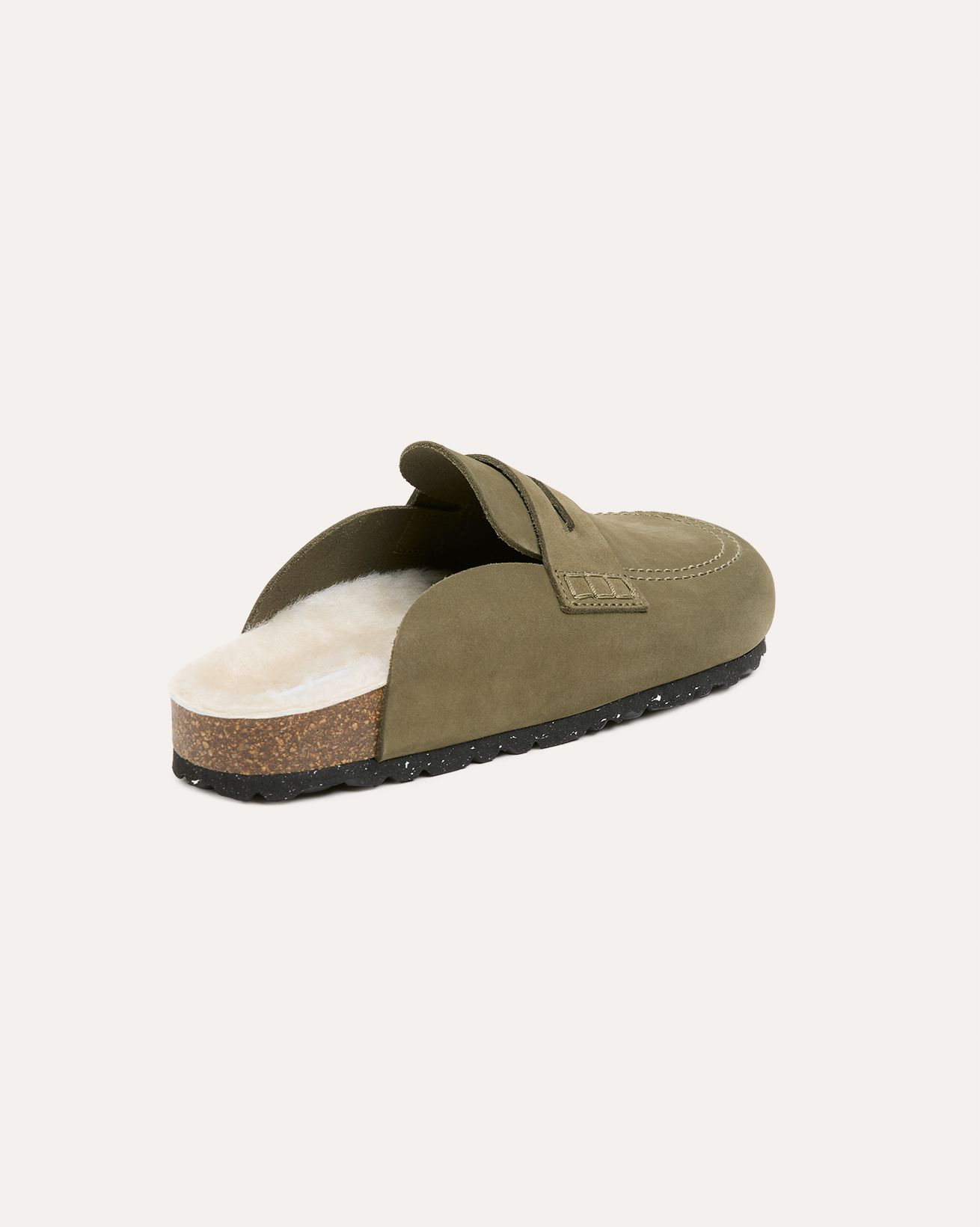 Sheepskin Lined Penny Loafer Clogs