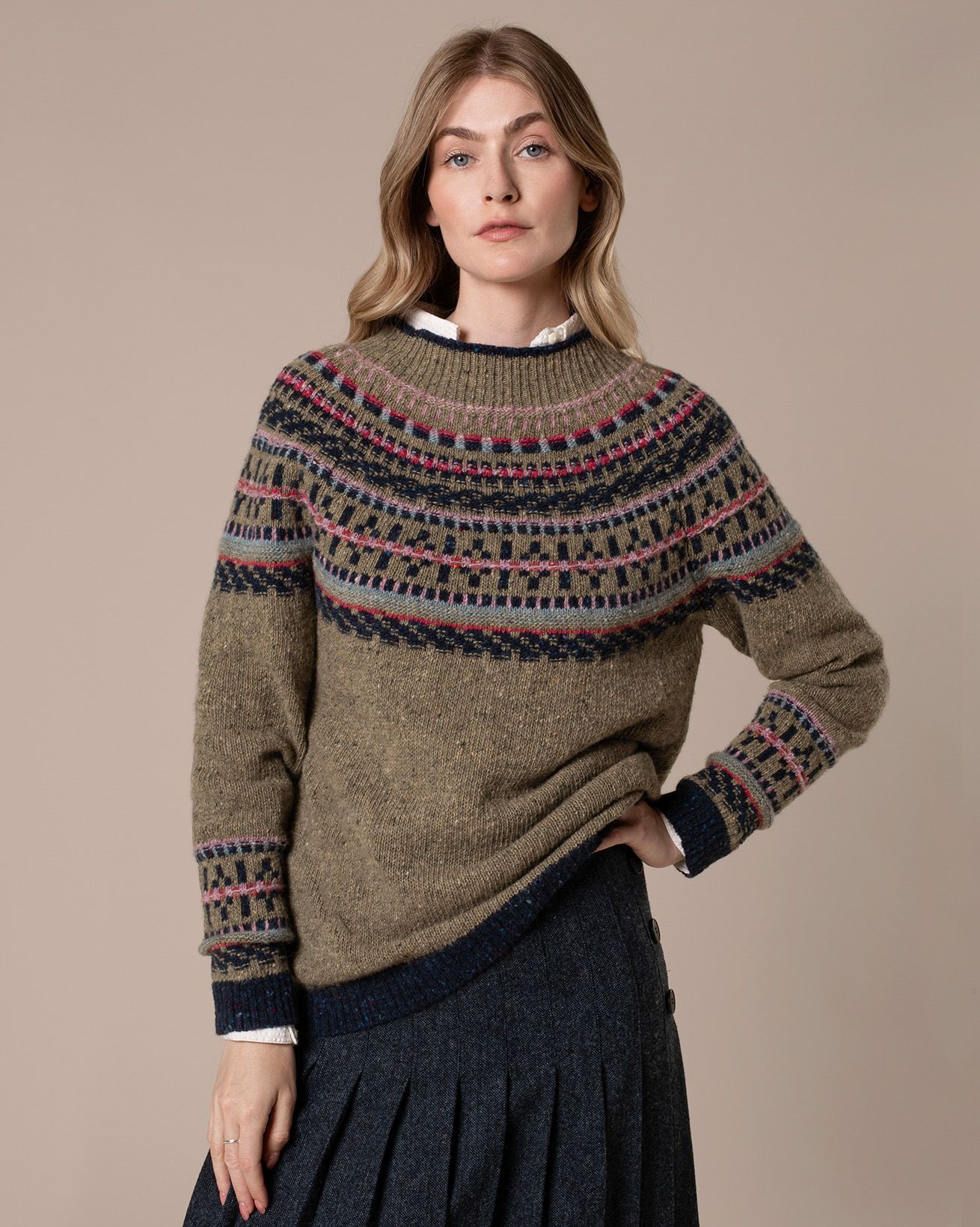 Donegal Fair Isle Yoke Jumper