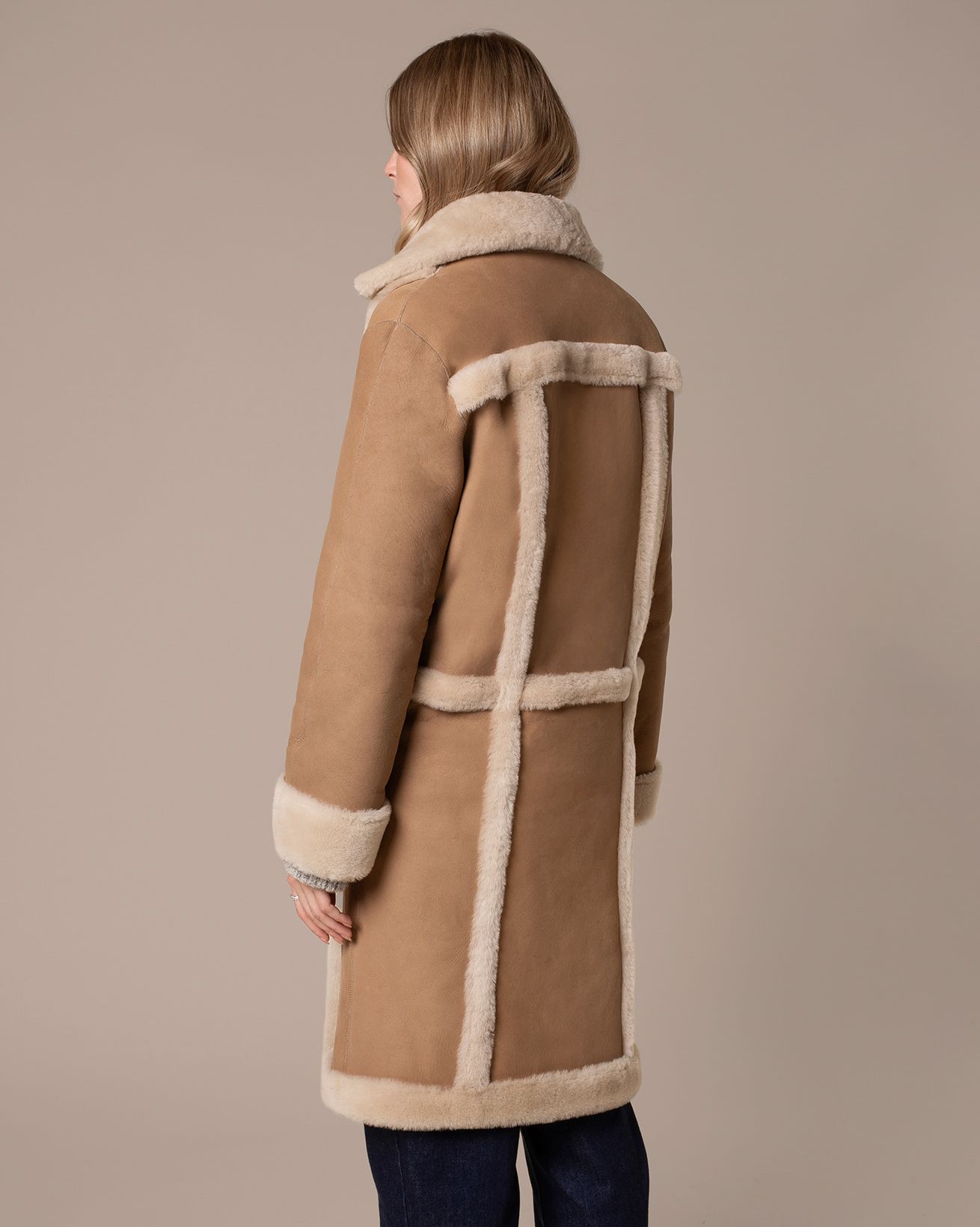 Exposed Wool Detail Coat